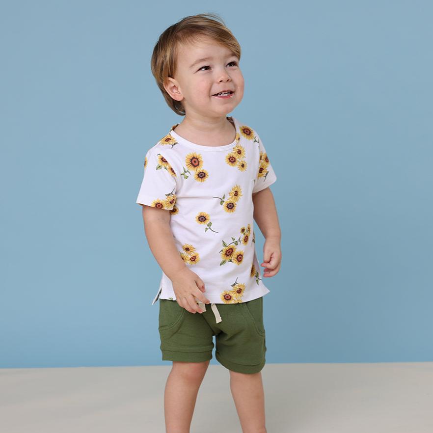 Sunflower Organic Baby T-Shirt | Snuggle Hunny