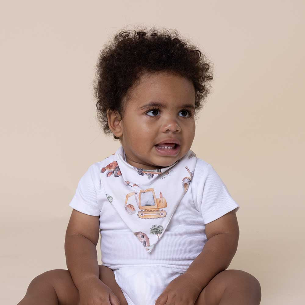 Diggers Organic Baby Bandana Dribble Bib | Snuggle Hunny