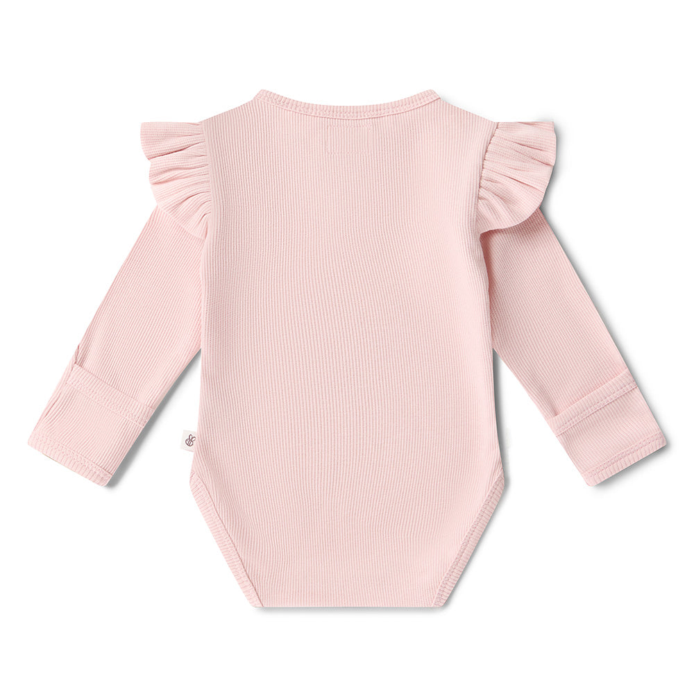 Baby Pink Organic Long Sleeve Bodysuit | Snuggle Hunny