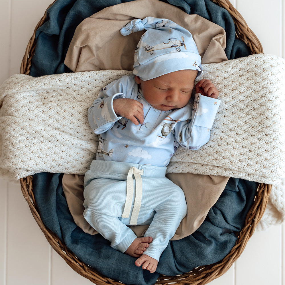 Organic Baby Blue Pants | Snuggle Hunny