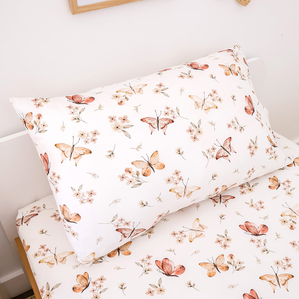 Butterfly Organic Cotton Single Pillowcase | Snuggle Hunny