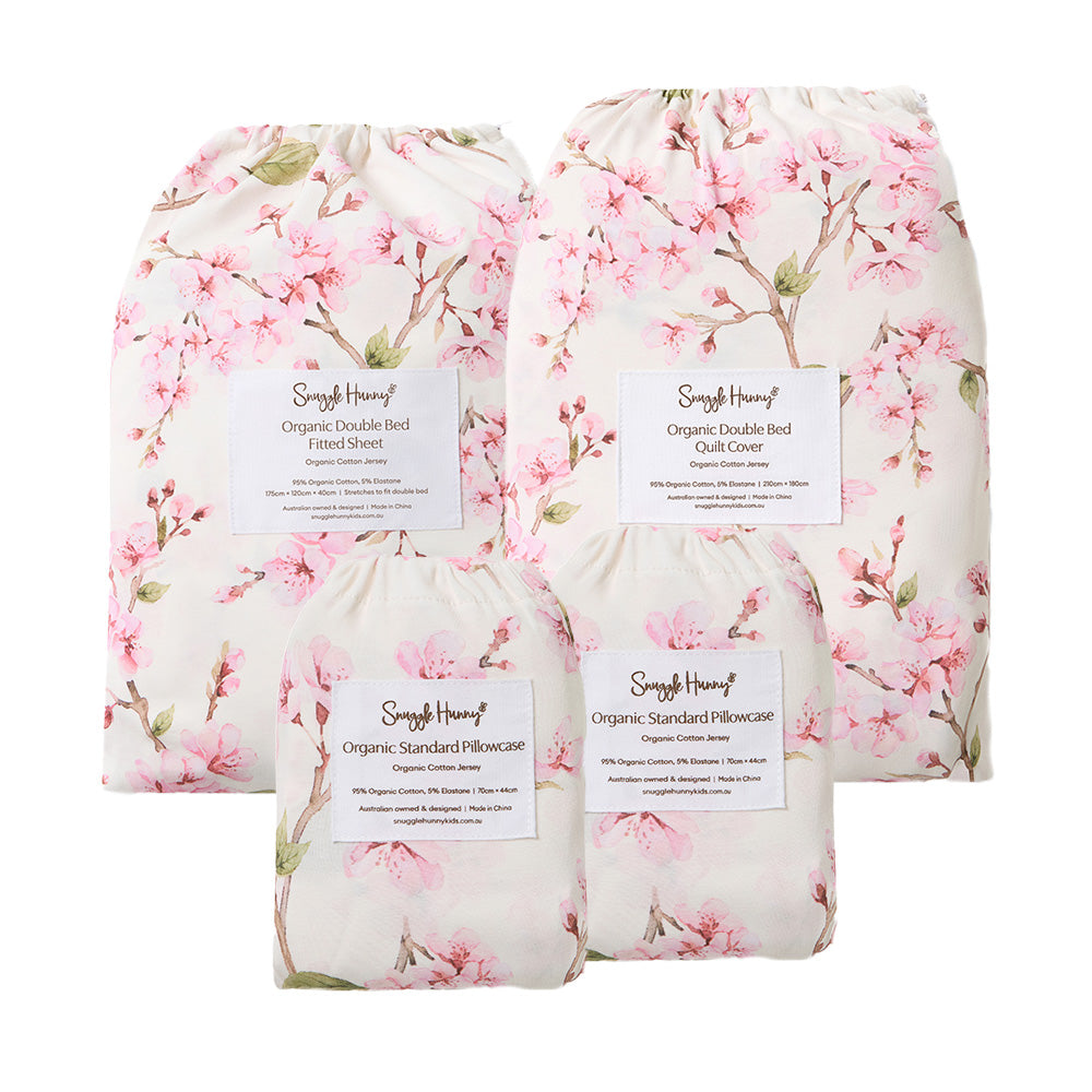 Bundle - Cherry Blossom Double Bedding | Snuggle Hunny
