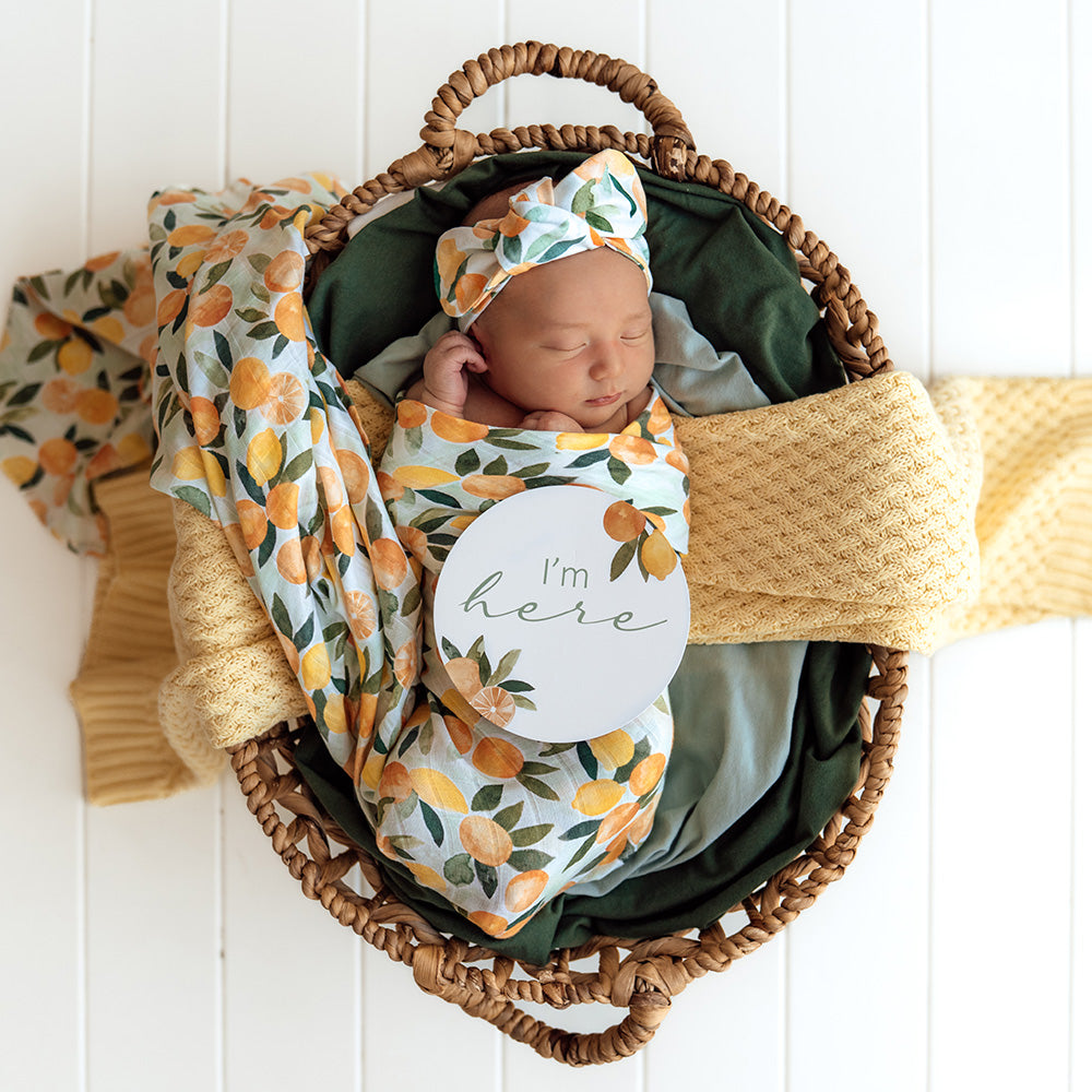 Citrus Squeeze Organic Muslin Wrap | Snuggle Hunny