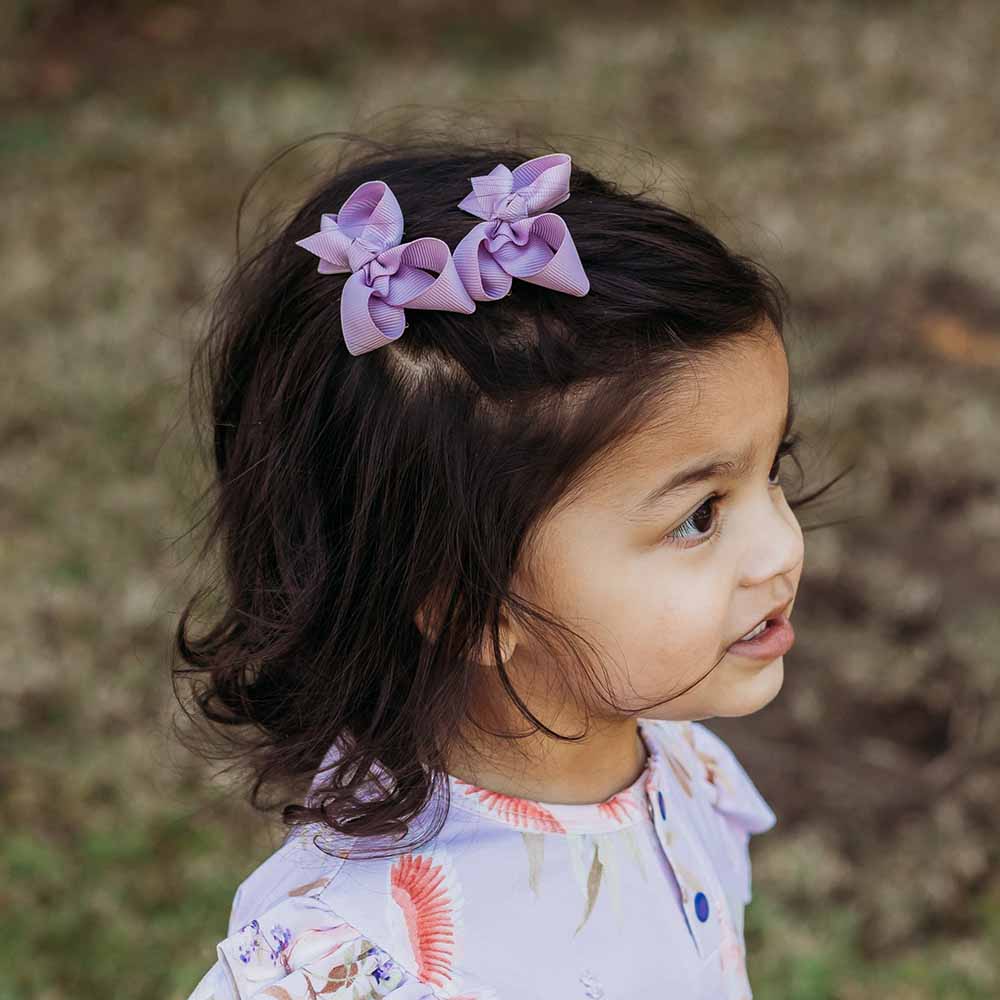 Soft Violet Piggy Tail Hair Clips - Pair | Snuggle Hunny