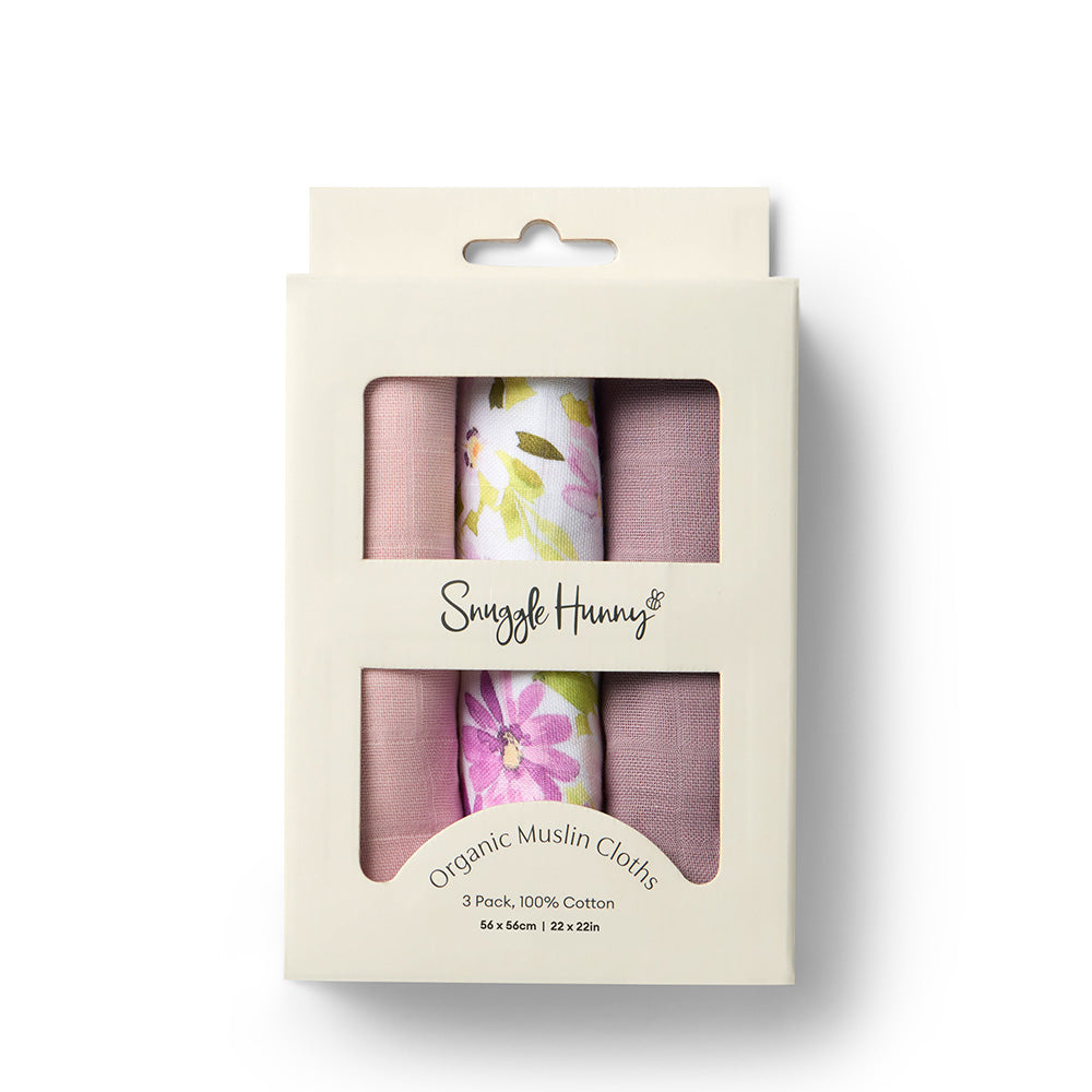 Small Organic Muslin Cloths 3 Pack - Isla | Snuggle Hunny