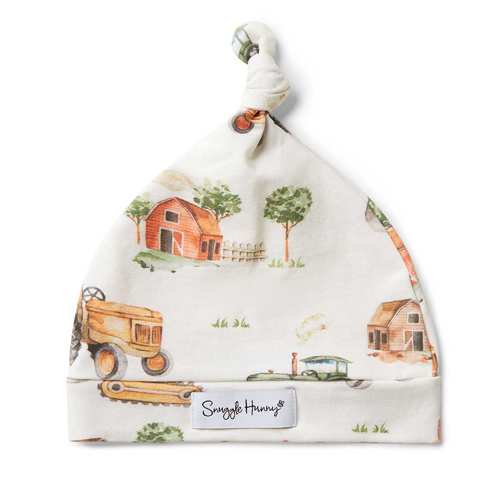 Diggers Organic Knotted Baby Beanie | Snuggle Hunny