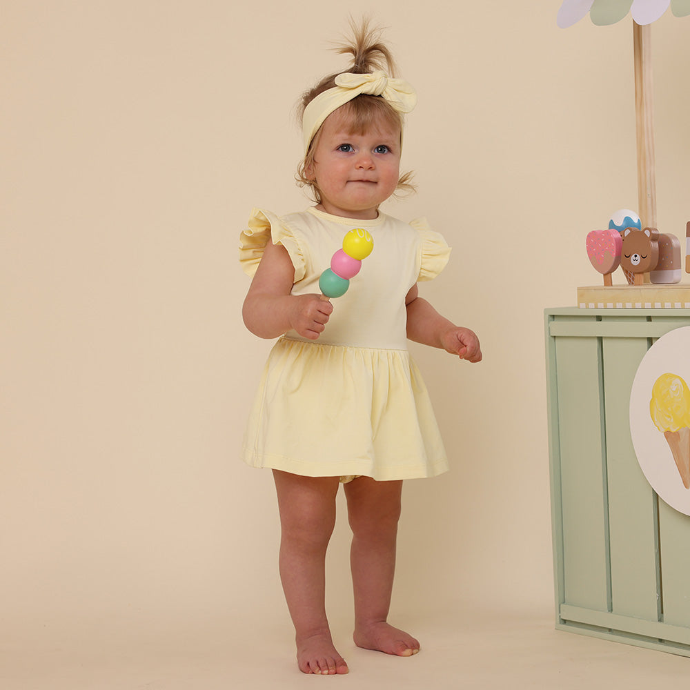 Lemon Sorbet Organic Baby & Toddler Dress | Snuggle Hunny