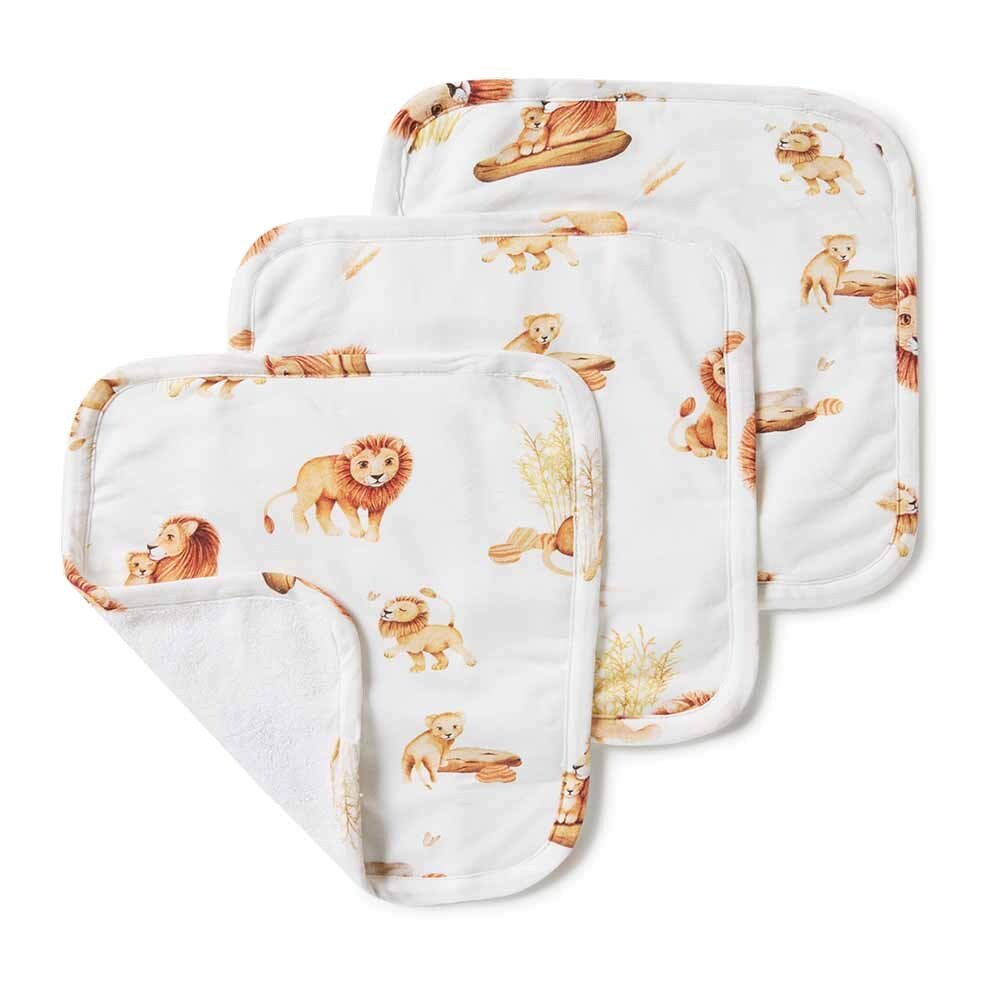 Lion Organic Wash Cloths - 3 Pack | Snuggle Hunny