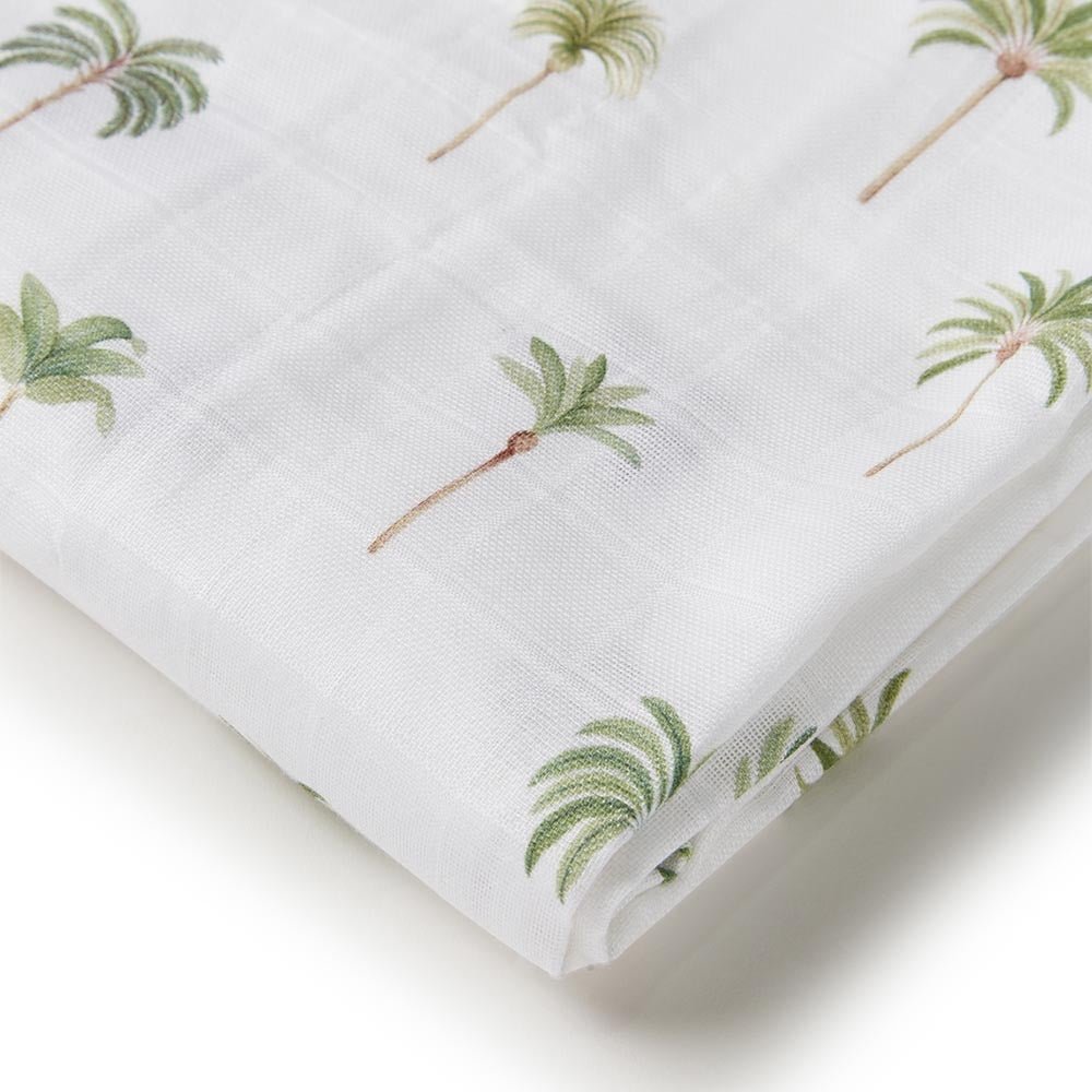 Green Palm Organic Muslin Wrap | Snuggle Hunny
