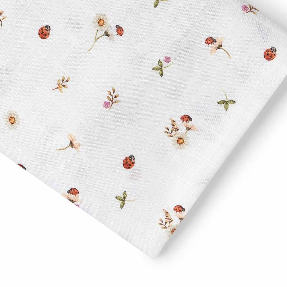 Ladybug Certified Organic Baby Muslin Wrap | Snuggle Hunny