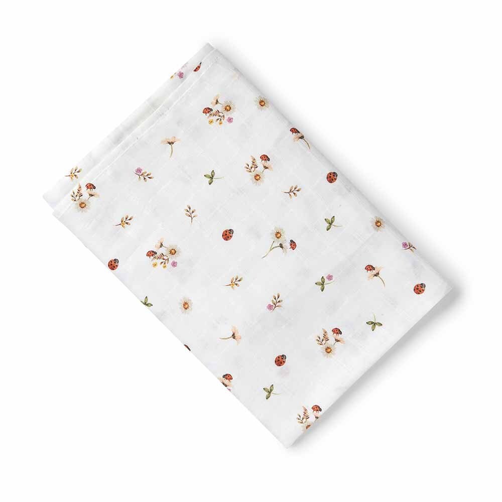 Ladybug Certified Organic Baby Muslin Wrap | Snuggle Hunny