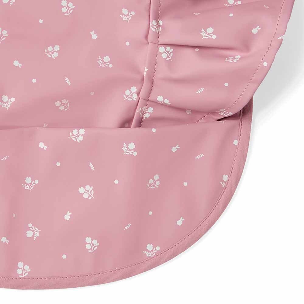 Pink Fleur Frill Waterproof Snuggle Baby Bib | Snuggle Hunny