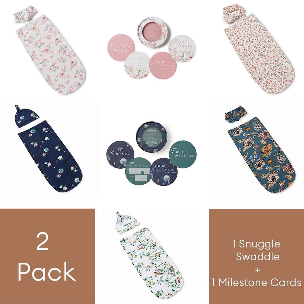 Organic Snuggle Swaddle + Milestone Card Set | Snuggle Hunny