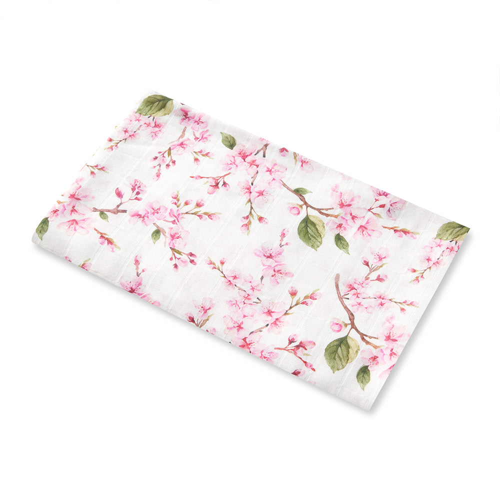 Cherry Blossom Organic Muslin Wrap | Snuggle Hunny