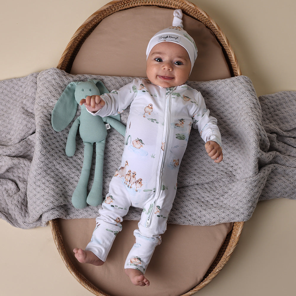 Duck Pond Organic Baby Snugglesuit Convertible Romper | Snuggle Hunny