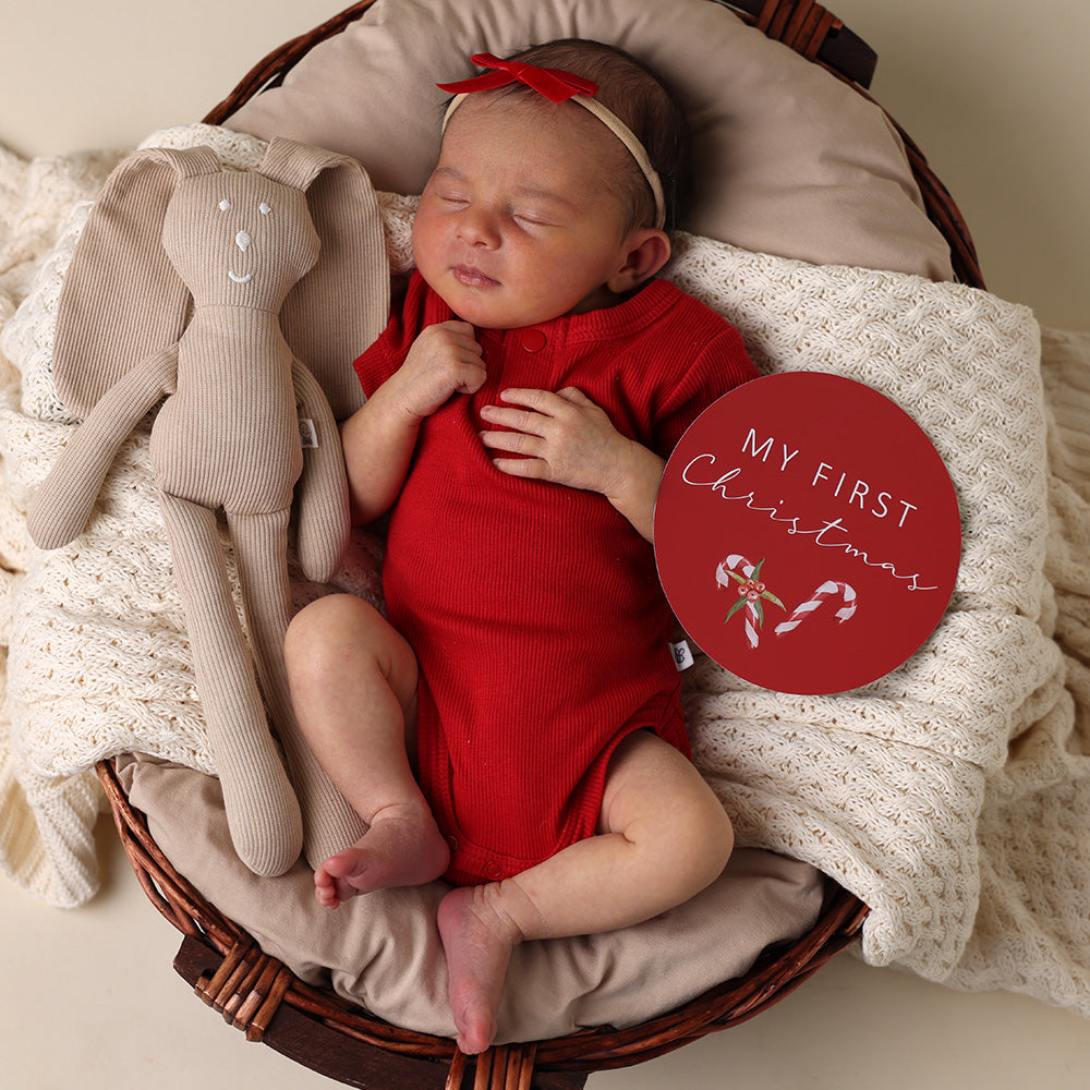 Red Velvet Baby Headband & Bow | Snuggle Hunny
