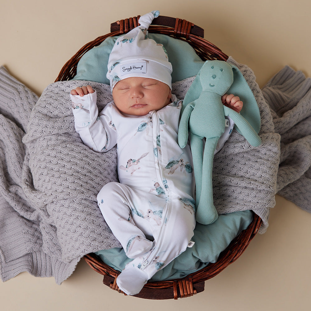 Turtle Organic Baby Snuggle Sleepsuit Footie | Snuggle Hunny