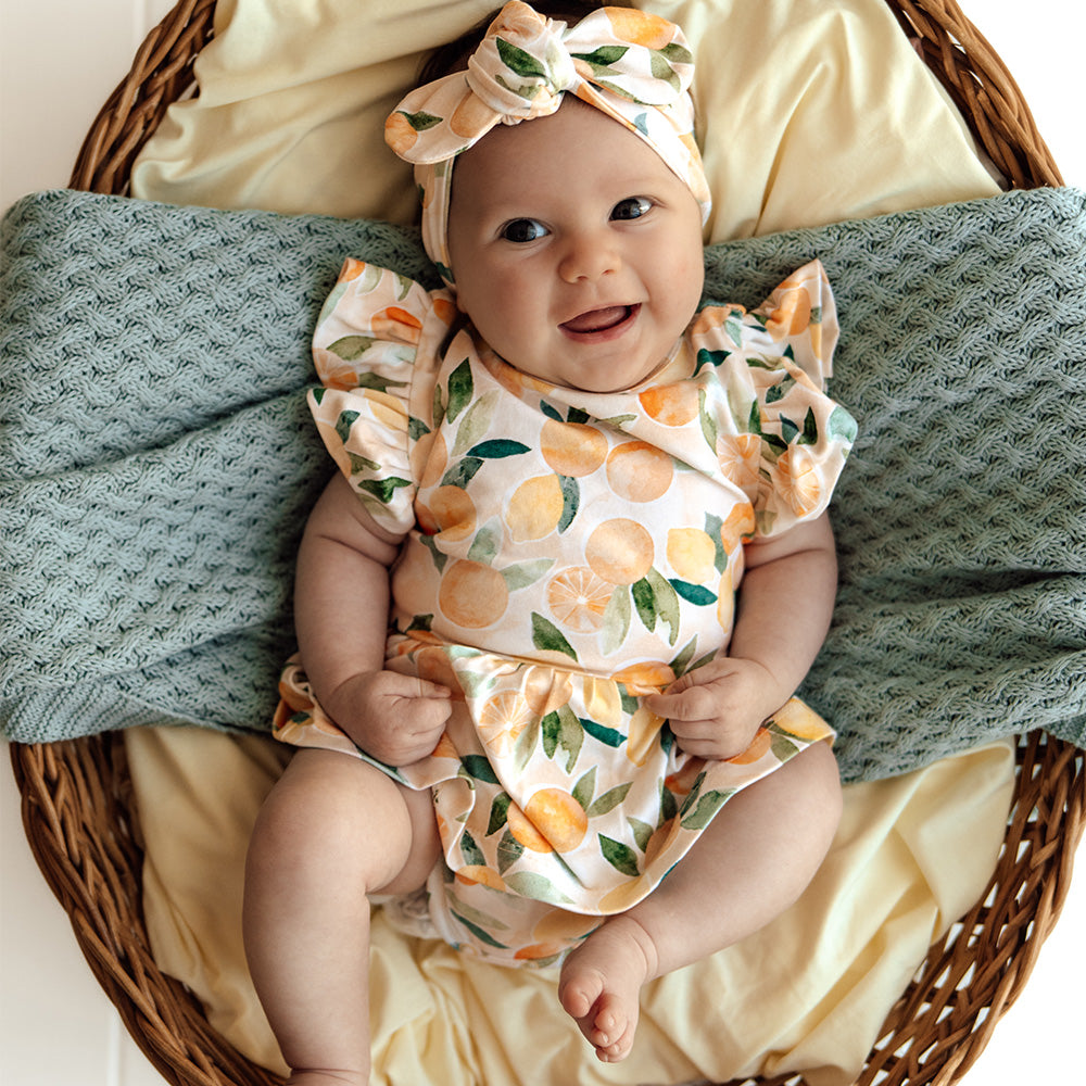 Sunny Citrus Organic Baby & Toddler Dress | Snuggle Hunny