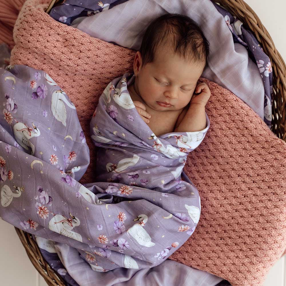 Swan Lake Organic Muslin Wrap | Snuggle Hunny